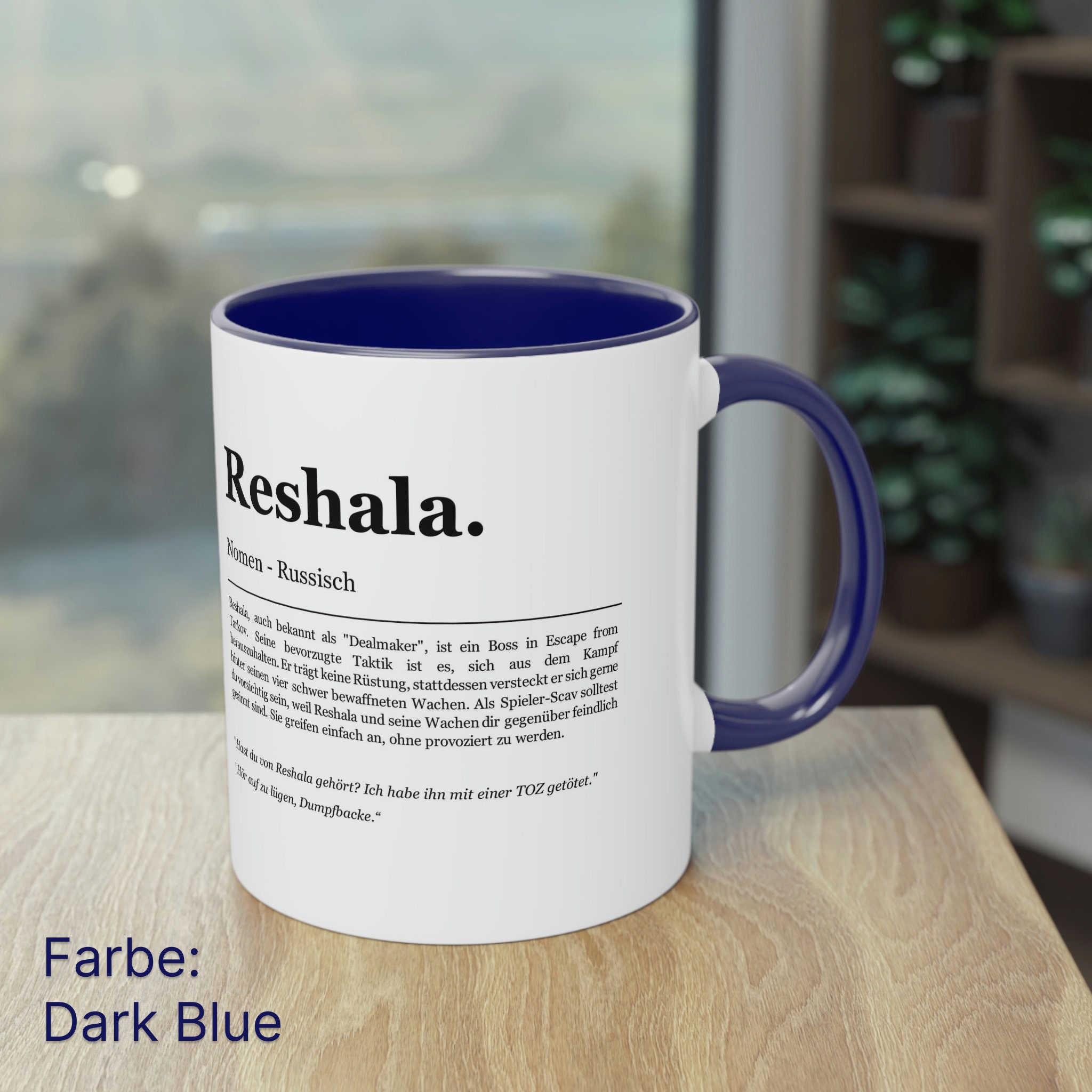 Escape From Tarkov Mug Merch Dictionary Entry dorms & Reshala Gift Idea ...
