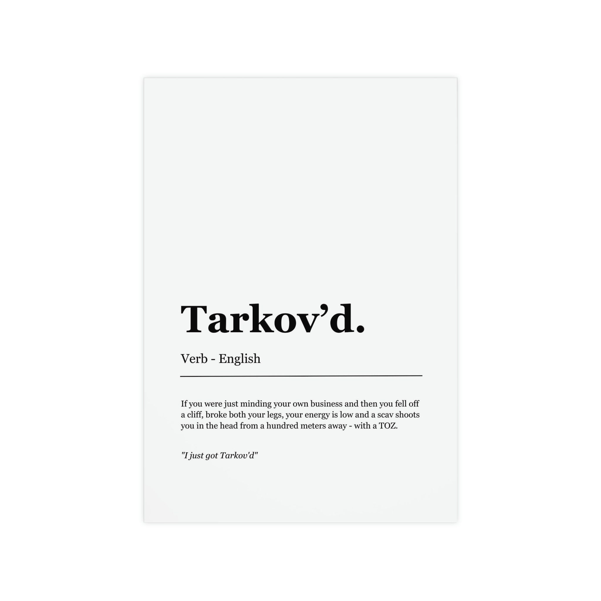 Tarkov'd Escape From Tarkov Gamers Posters Gaming Room Decoration Gift ...