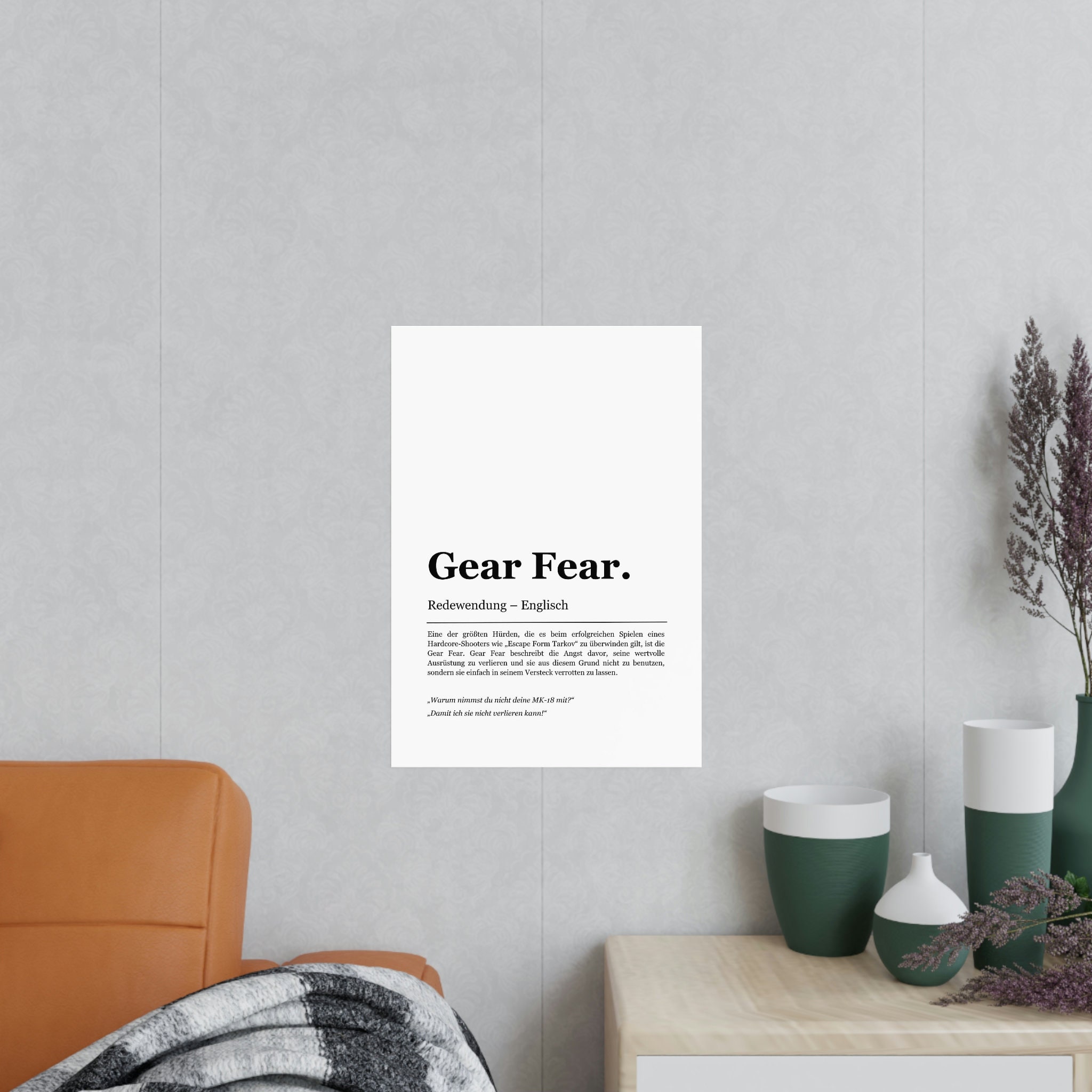 Gear Fear | Escape From Tarkov | German | Gamer Posters | Gaming Room ...