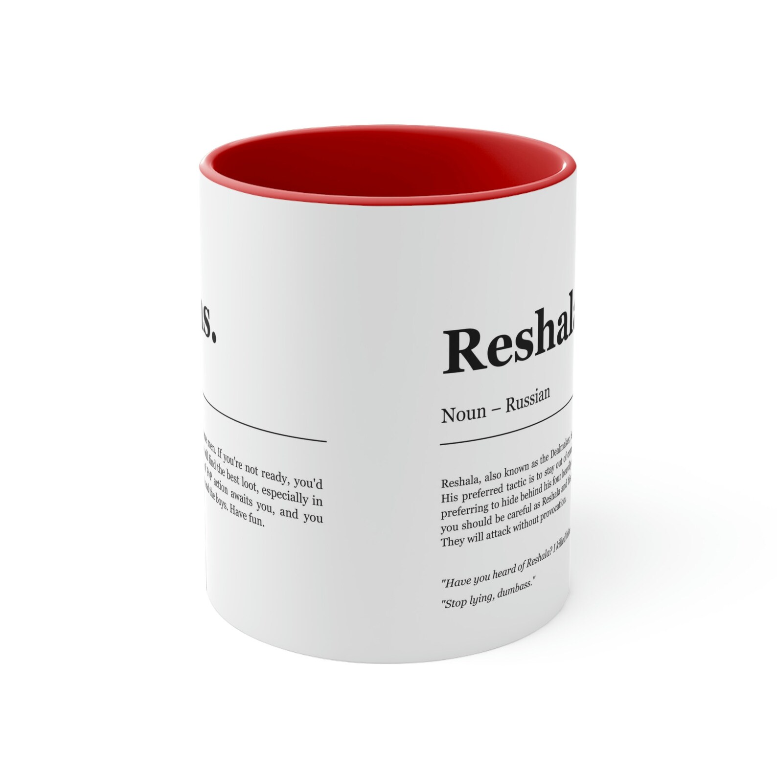 Escape From Tarkov Mug | Merch | Dictionary | "dorms & Reshala" | Gift ...