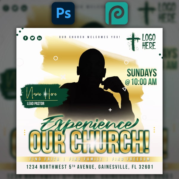 Gold Church Flyer - Etsy
