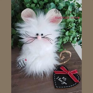 Frazzled Little Mouse PS I Love You Wooden Heart Shelf/sitter 6 Inches ...