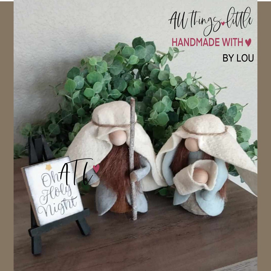 Gnome Nativity O Holy Night Mini Sign Mini 6 Inch Gnome - Etsy