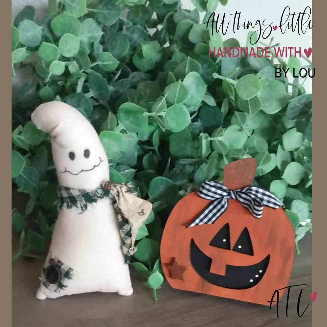Primitive Mini Ghost Doll With Jack-o-lantern | Grungy Ghost Doll ...