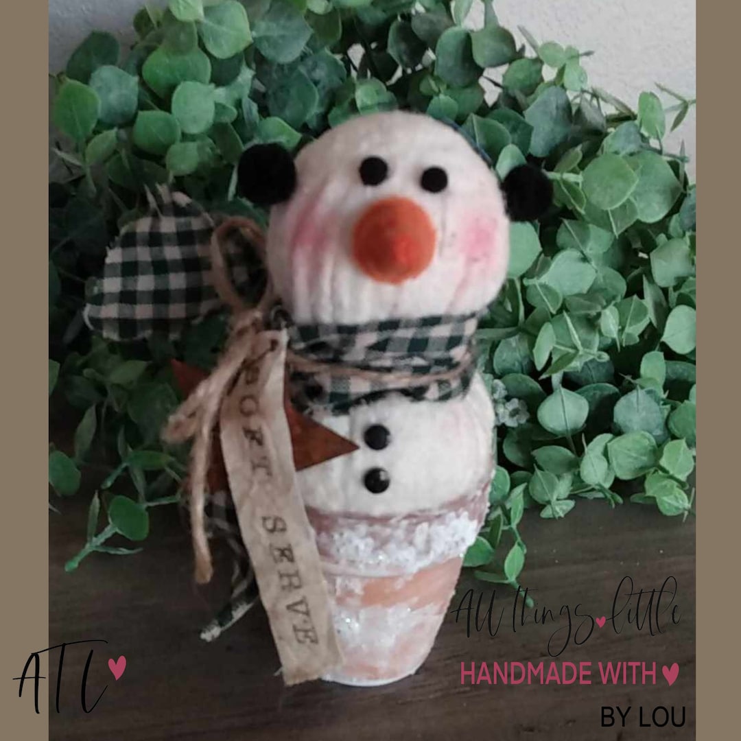 Mini 6 Inch Snowman Ice Cream Cone | Snowman | Soft Serve | Handmade ...