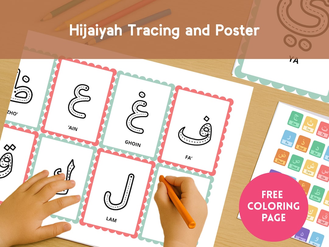 Arabic Alphabet Tracing Worksheets & Poster: Hijaiyah Learning Kit for ...