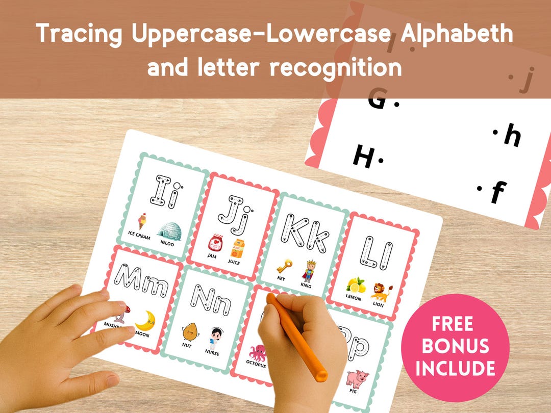 Alphabet Tracing Cards & Letter Matching Worksheets: Printable ...