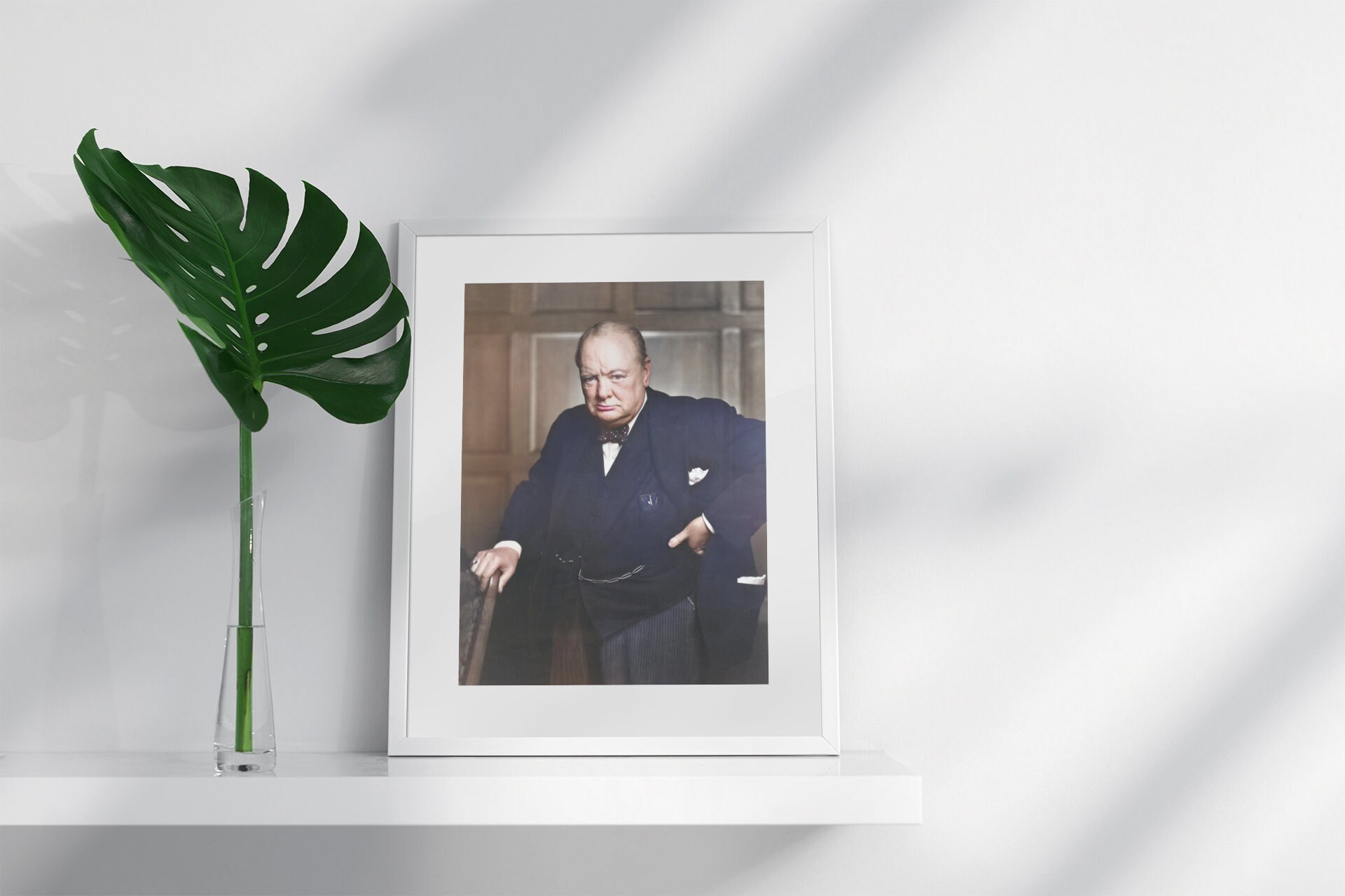 Sir Winston Churchill, 1941, Digitally Enhanced and Colourised, Instant ...