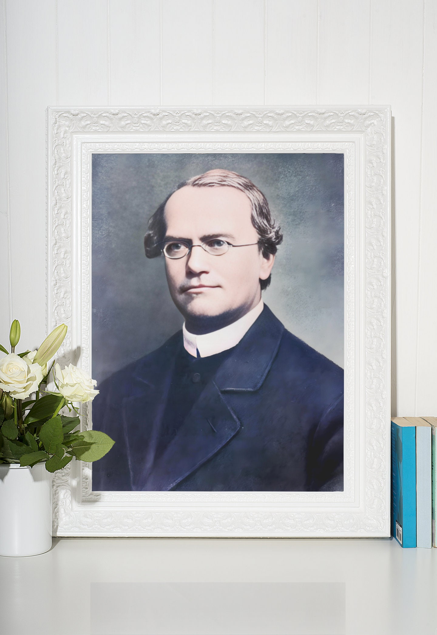 Gregor Mendel Photo, 1862, Digitally Enhanced and Colourised, Digital ...