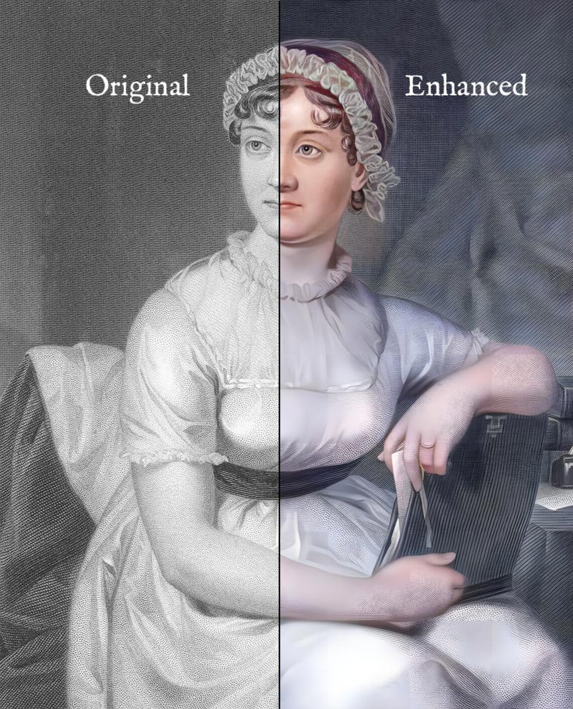 Jane Austen Portrait Based on Drawing by Her Sister Cassandra - Etsy