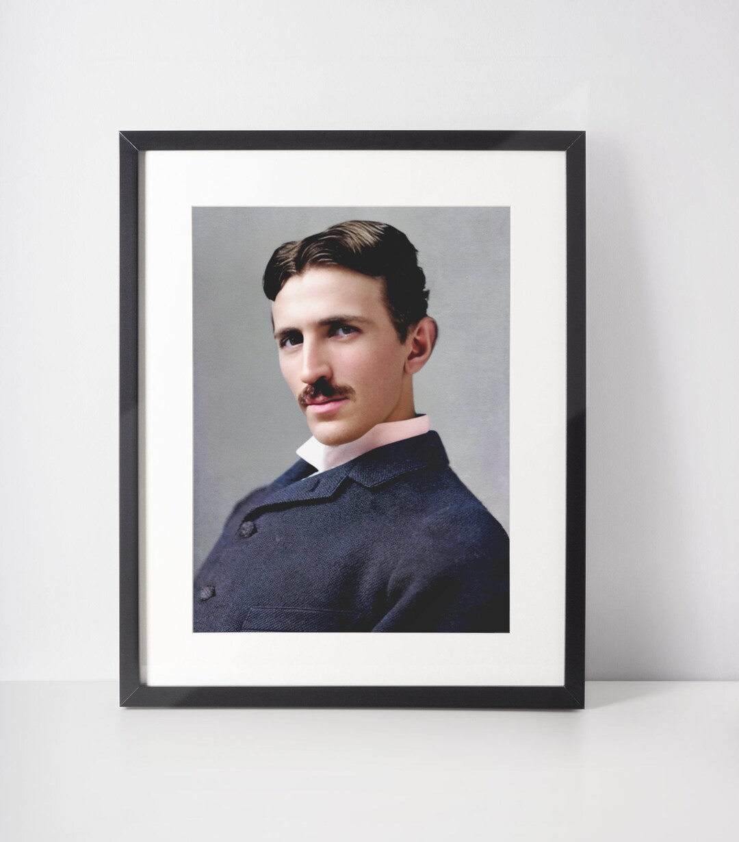 Nikola Tesla, 1890, Digitally Enhanced and Colourised, Instant Print ...