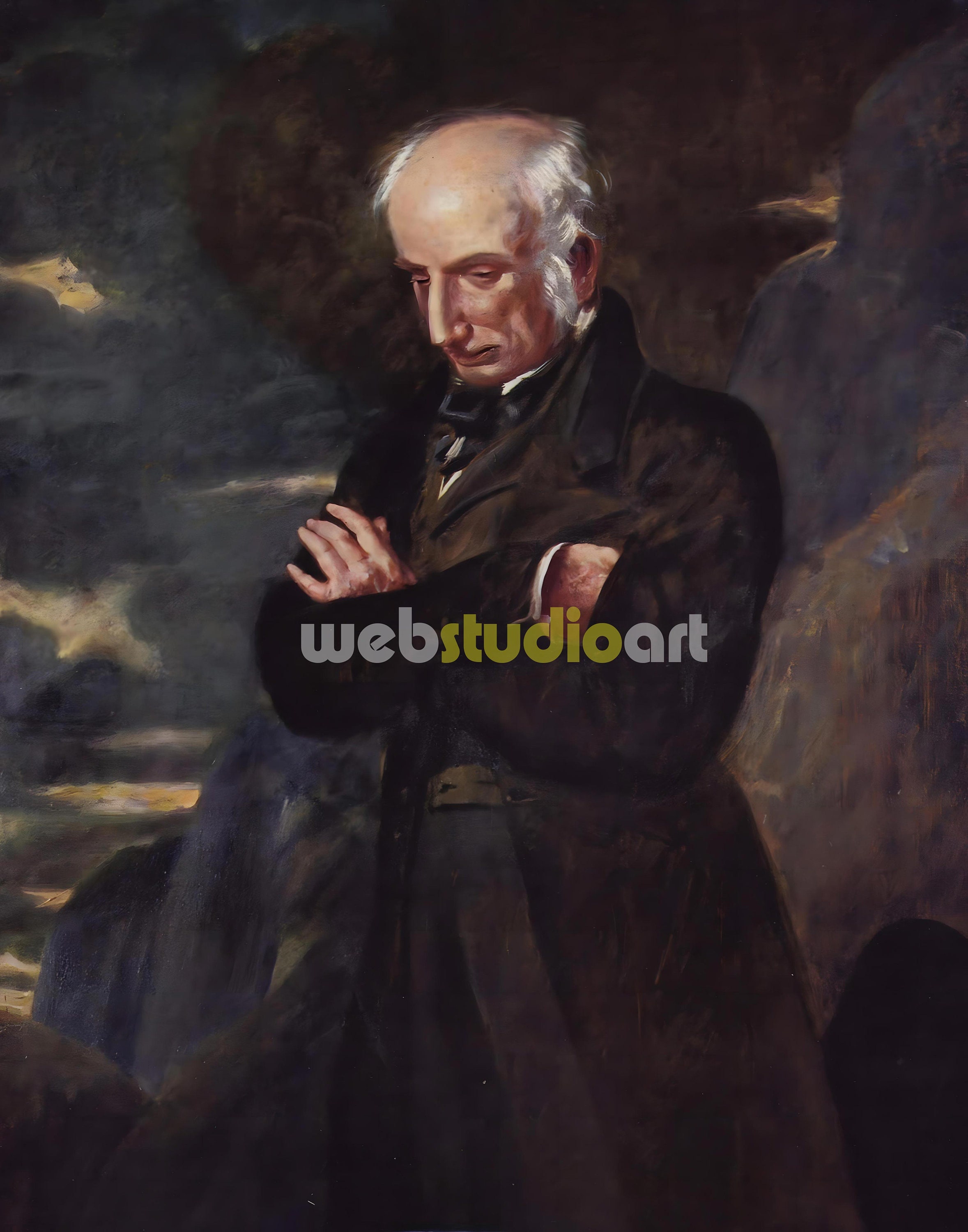 William Wordsworth Portrait, on Mountain Helvellyn, 1842, Digitally ...