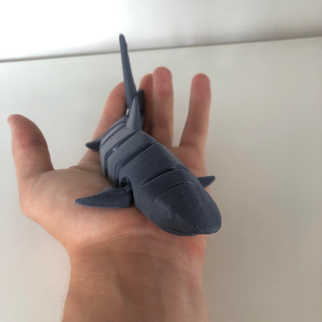 Articulated Shark Fidget Toy 3D Printed Stress Relief and Desk ...