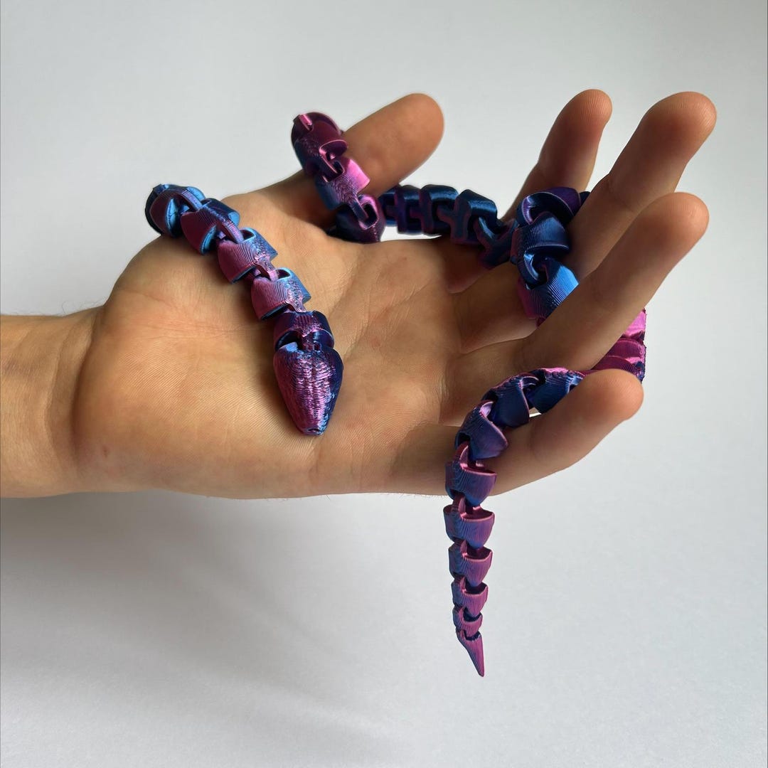 Articulated Snake V2, 3D Printed Fidget Toy, Desk Toy, Stress Toy ...