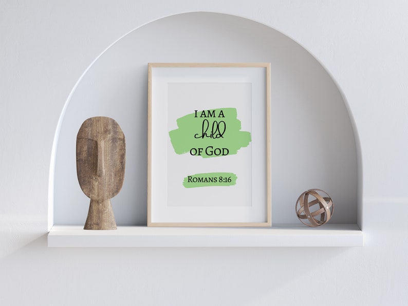 Romans 8 16 Bible Verse Wall Art Watercolor Christian Baptism Gift ...