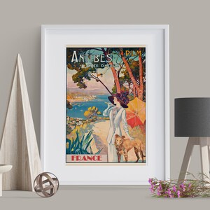 Antibes Vintage Travel Poster France French Wall Art Vintage Retro Wall Art - Etsy