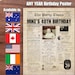 1954 UK Newspaper Poster, 1954 Birthday Printable Gift, 70th Birthday ...