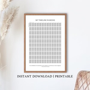 Memento Mori, Timeline of My Life Poster, Life in Weeks Calendar, My ...