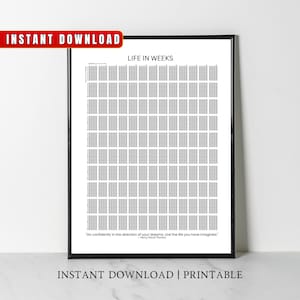 Memento Mori, Life in Weeks Calendar, Timeline of My Life Poster, Life ...