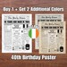 1984 Irish 40th Birthday Newspaper Poster IRELAND Facts 40 Years Ago ...