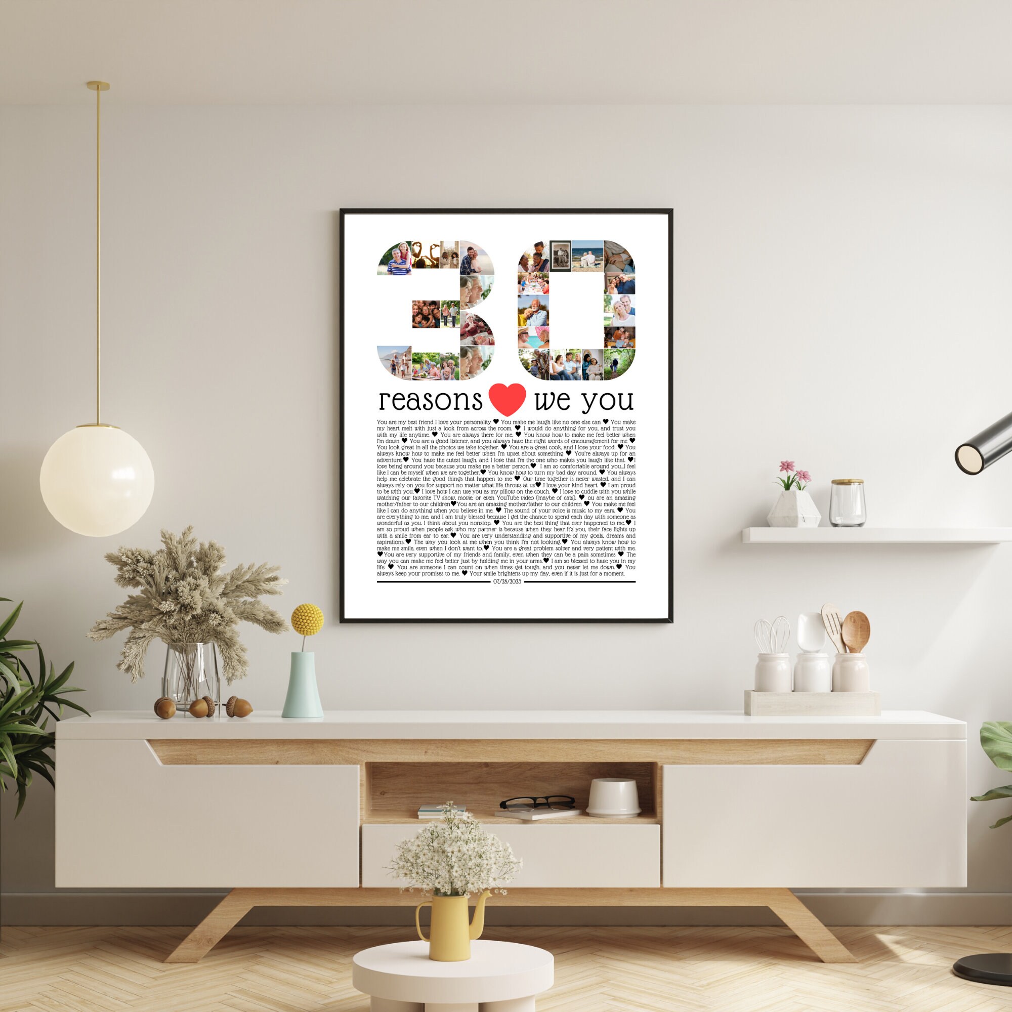 30 Reasons We Love You, 30th Birthday Gift, Thirty Year Anniversary ...