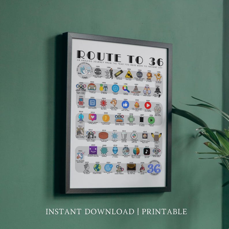 36th Birthday Gift for Him, Men, Son, Brother, Grandson, Born in 1990 ...