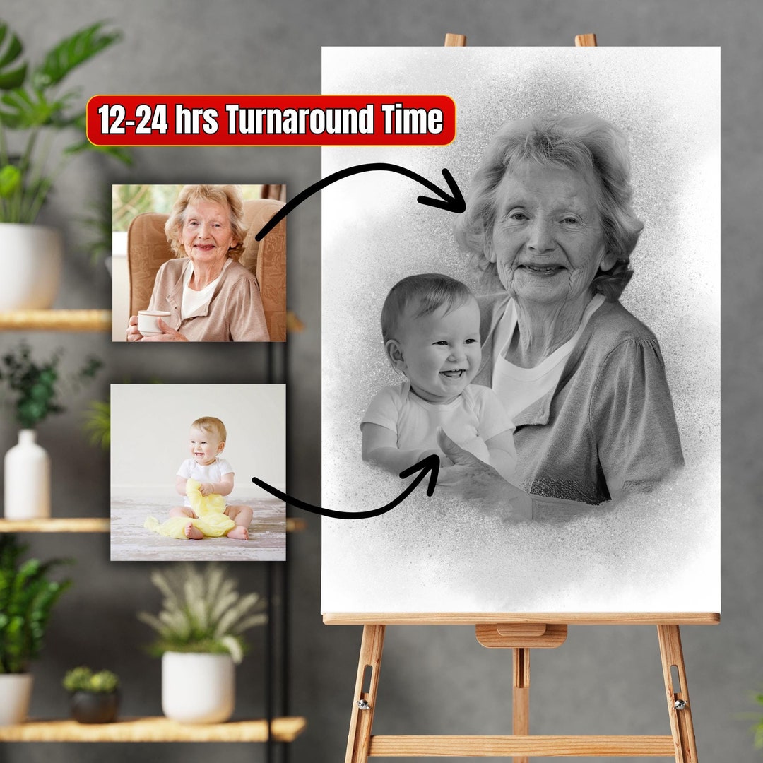 Add Deceased Loved One to Photo, Custom Memorial Gift for Dad Mom Mum ...