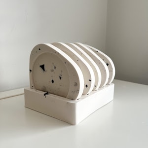 Holder and Coaster Triangle Set of 5, Choose Different Colour Effects, Handmade Jesmonite ...