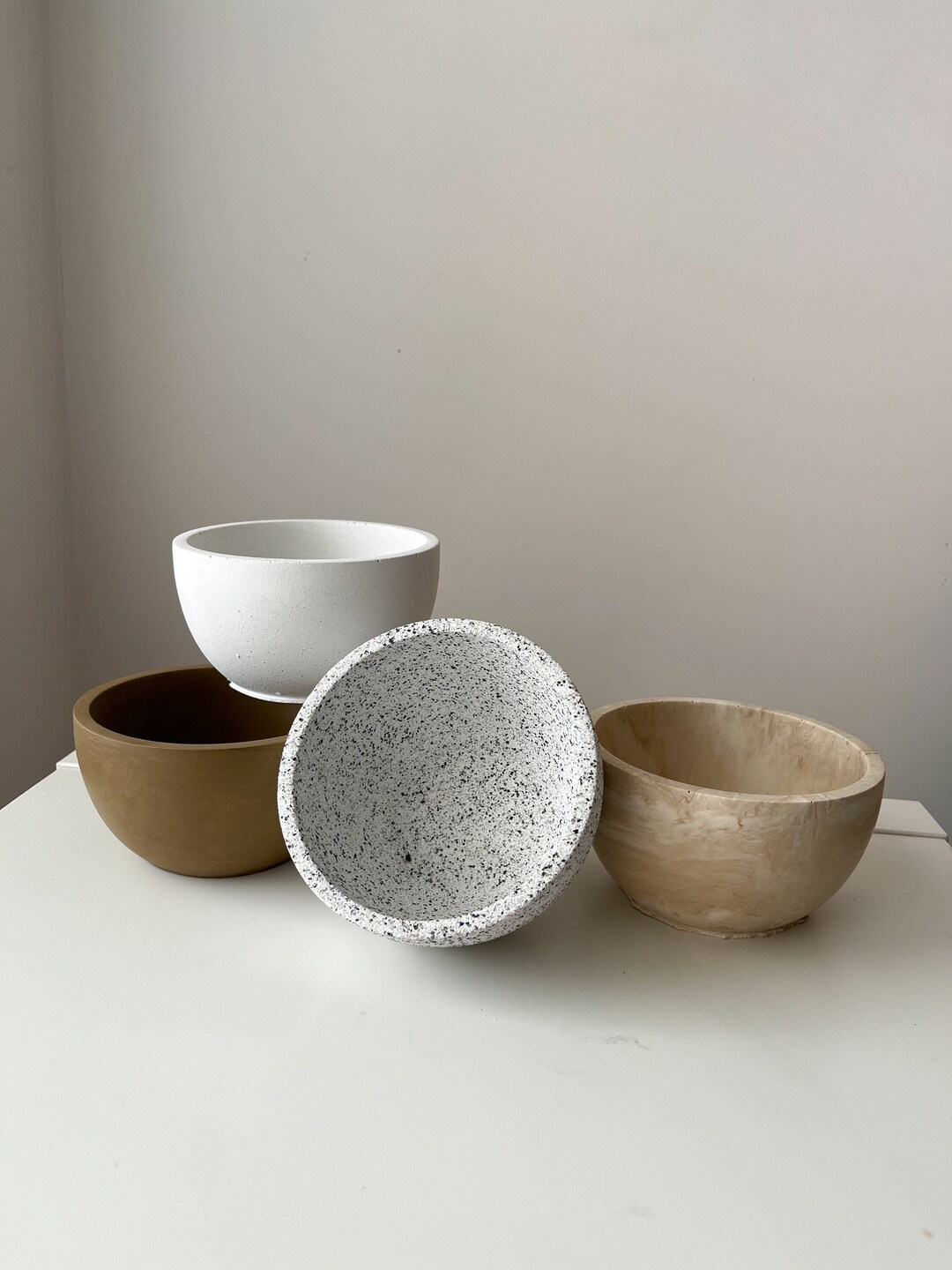 Round Storage Pot, Choose Different Colour Effects, Handmade Jesmonite ...