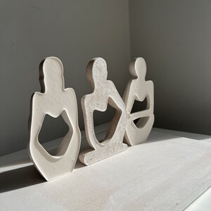 Lady Statues Set of 3, Choose Different Colour Effects, Handmade ...