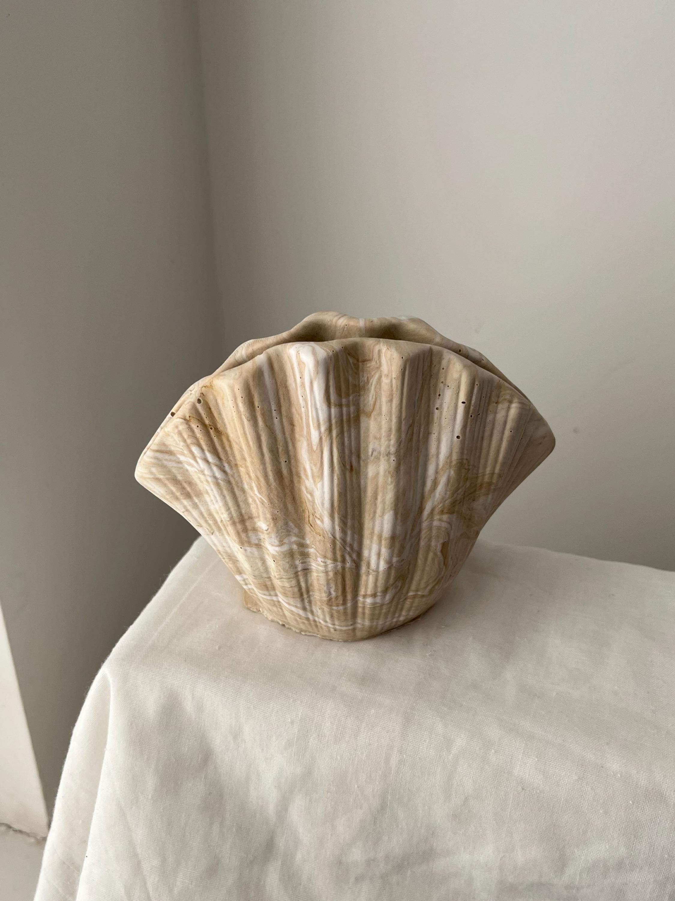 Sea Shell Fluted Vase, Custom Colour Effects, Handmade | Neutral Home ...