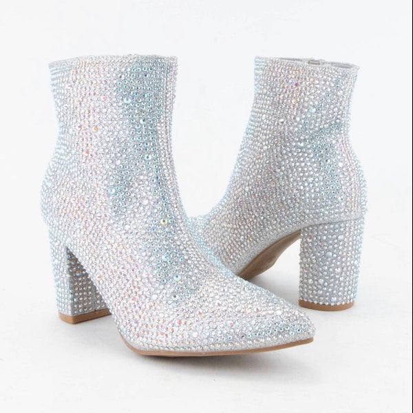 Rhinestone Boots - Etsy