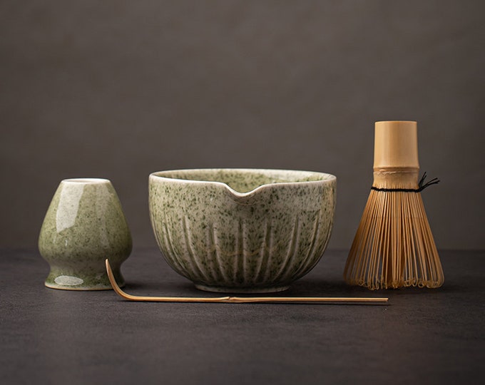Ceramic Matcha Set Japanese Matcha Bowl Bamboo Matcha Whisk - Etsy
