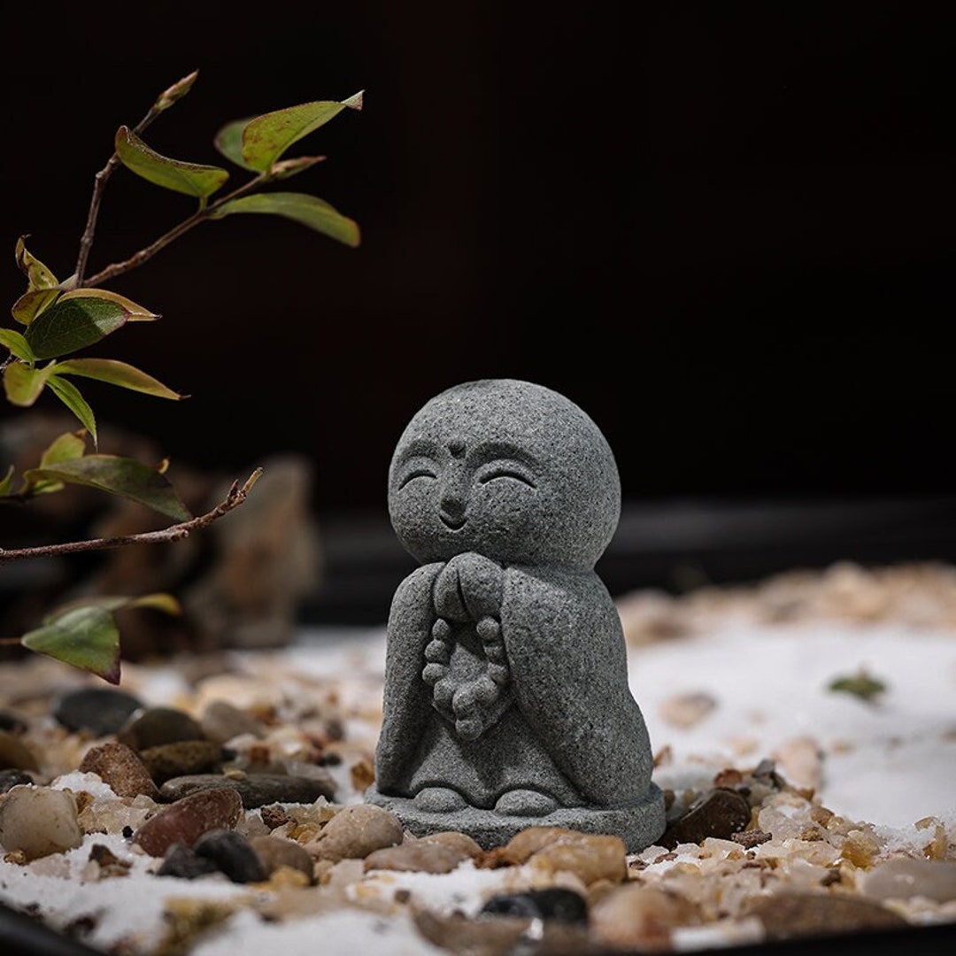 Jiekaitreasure Sandstone Cute Meditating Monk Office Tea Table ...