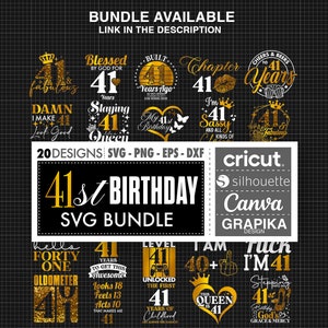 41st Birthday Svg 41st Birthday Png Happy Birthday Svg Cake Topper Svg ...