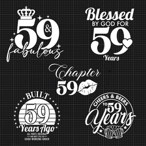 59th Birthday Svg 59th Birthday Png Happy Birthday Svg Cake Topper Svg ...