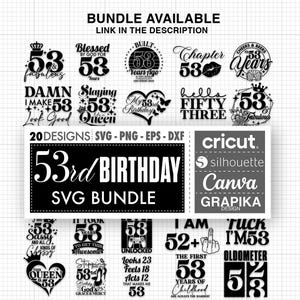 53rd Birthday Svg 53rd Birthday Png Happy Birthday Svg Cake Topper Svg ...
