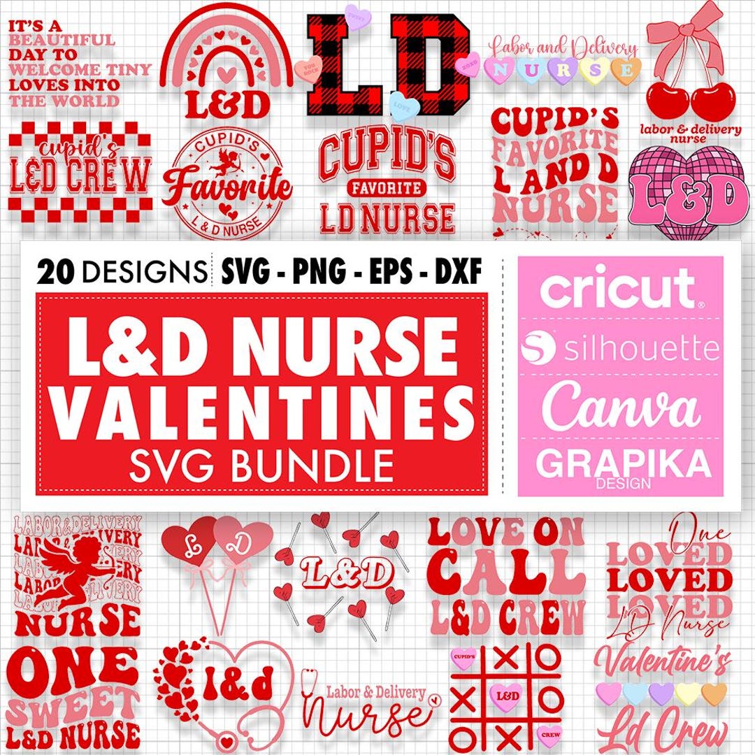 Labor and Delivery Nurse Valentine Png LD Nurse Valentines Svg Cupids ...