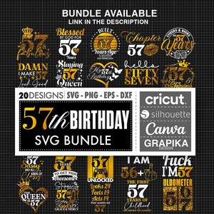 57th Birthday Svg 57th Birthday Png Happy Birthday Svg Cake Topper Svg ...