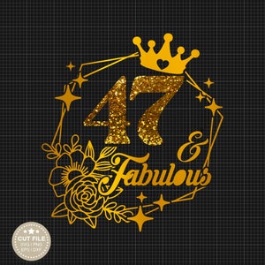 47th Birthday Svg 47th Birthday Png Happy Birthday Svg Cake Topper Svg ...