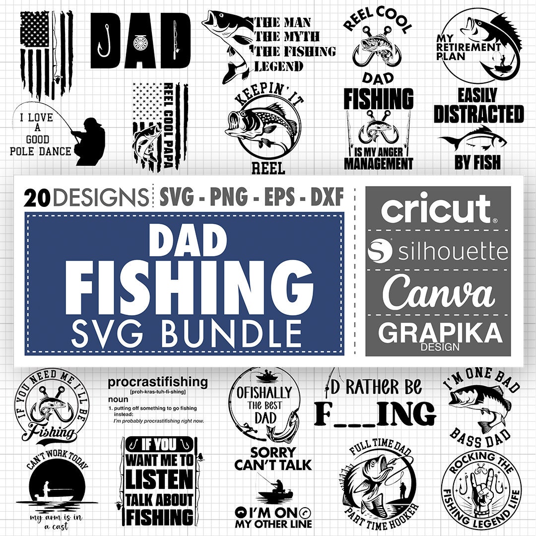 Dad Fishing Svg Reel Great Dad Svg Fishing Svg Bass Fishing Svg Fishing ...