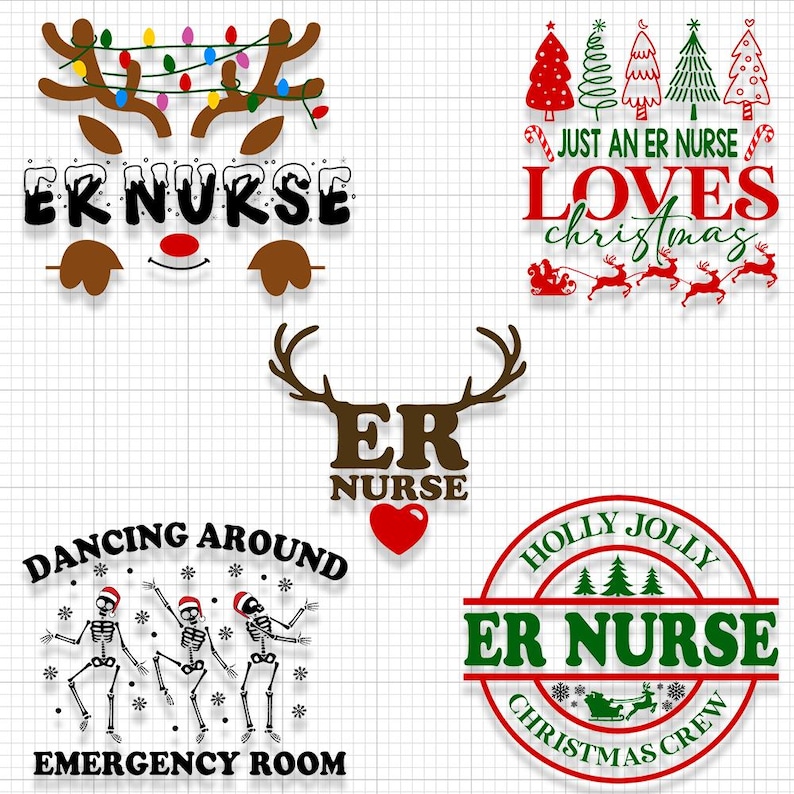 ER Nurse Christmas Svg for Merry Christmas Svg Emergency Nurse Svg for ...