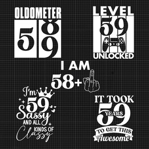 59th Birthday Svg 59th Birthday Png Happy Birthday Svg Cake Topper Svg ...