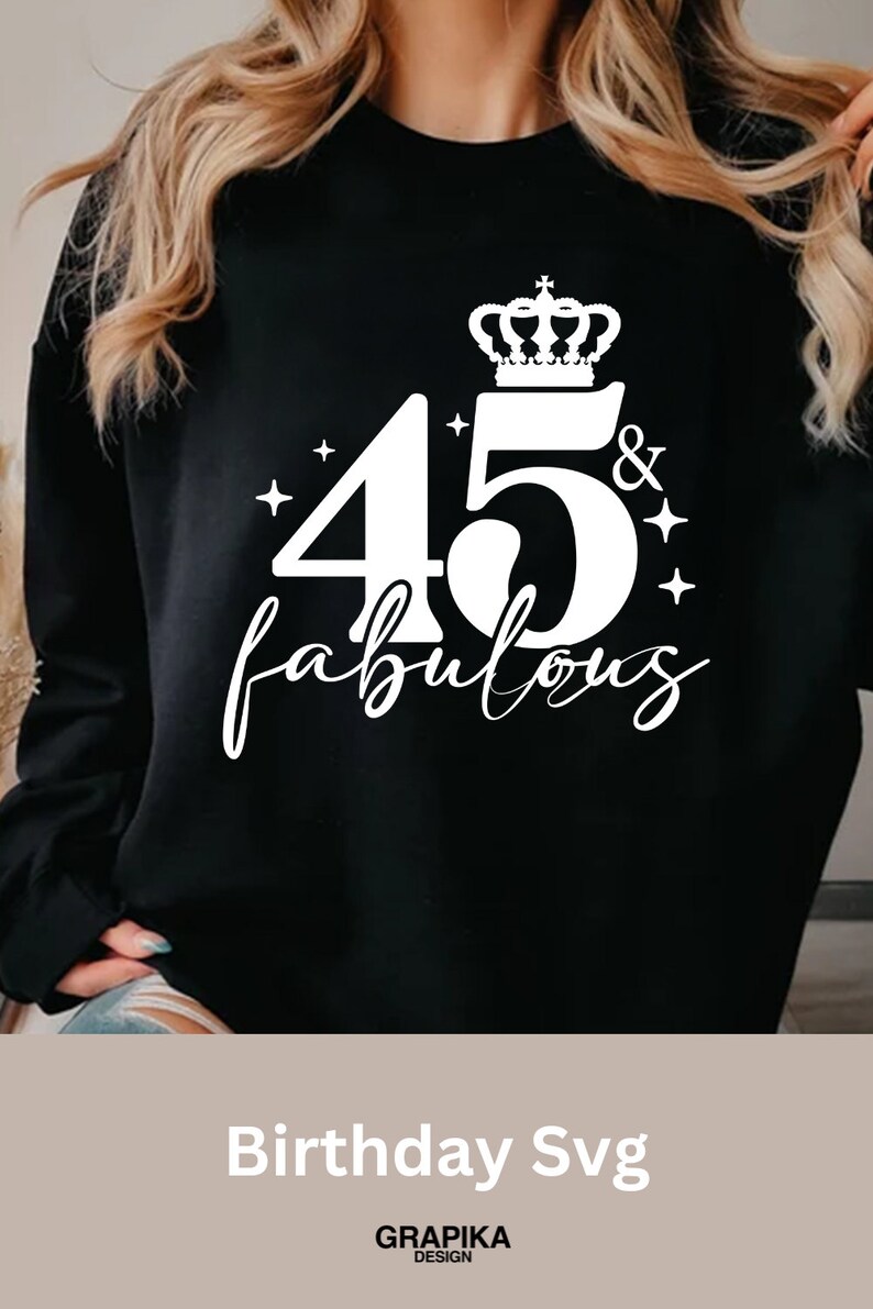 45th Birthday Svg 45th Birthday Png Happy Birthday Svg Cake Topper Svg ...