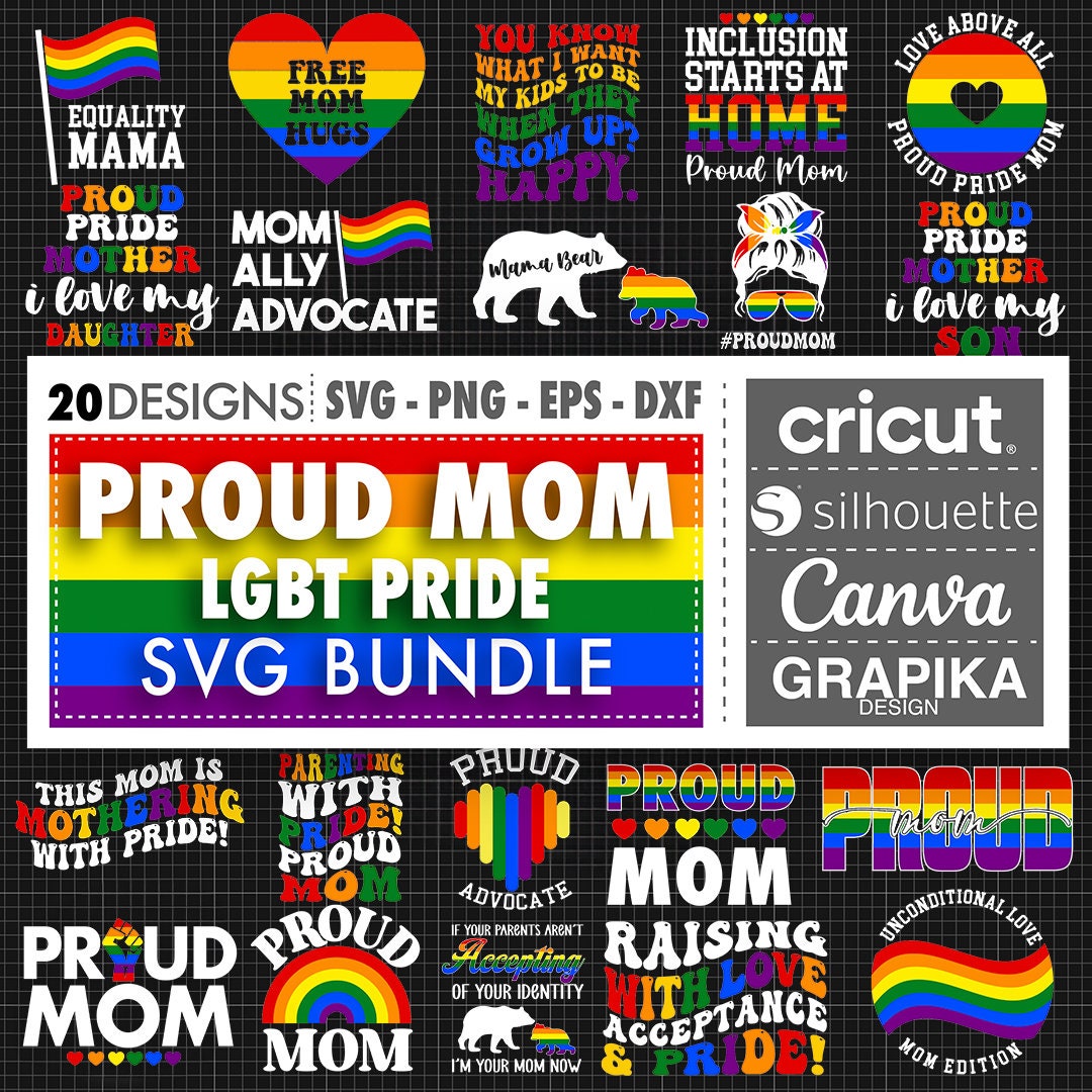 Proud Mom Svg LGBT Svg LGBT Png Pride Mom Svg Pride Svg Rainbow Svg ...