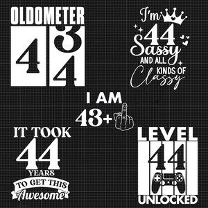 44th Birthday Svg 44th Birthday Png Happy Birthday Svg Cake Topper Svg ...