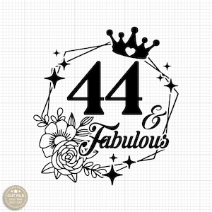 44th Birthday Svg 44th Birthday Png Happy Birthday Svg Cake Topper Svg ...