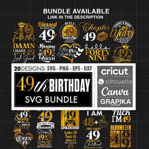 49th Birthday Svg 49th Birthday Png Happy Birthday Svg Cake Topper Svg ...