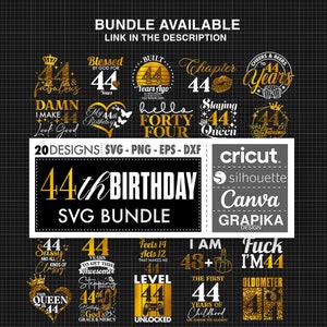 44th Birthday Svg 44th Birthday Png Happy Birthday Svg Cake Topper Svg ...