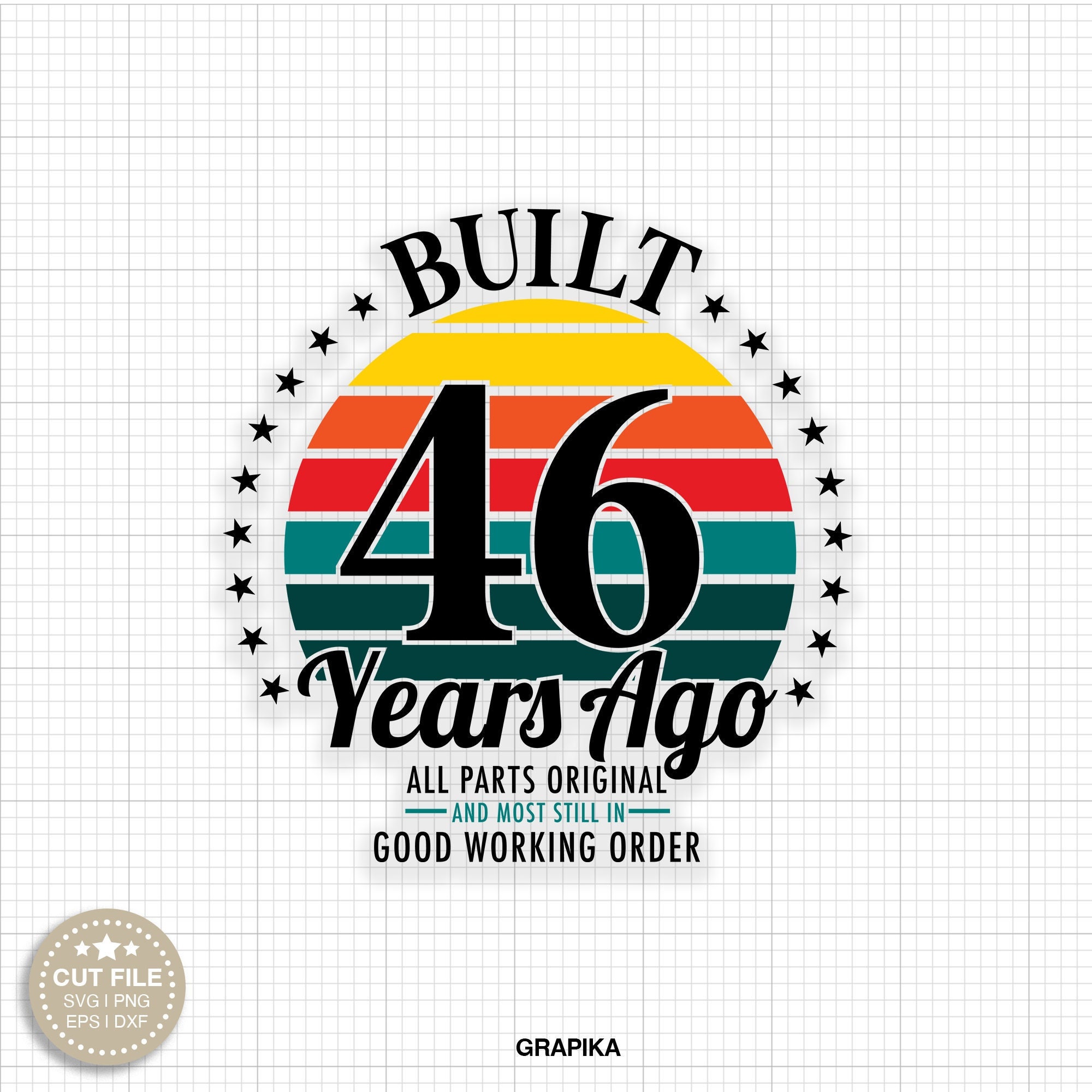 46th Birthday Svg Vintage 46th Birthday Svg 46th Svg Happy - Etsy